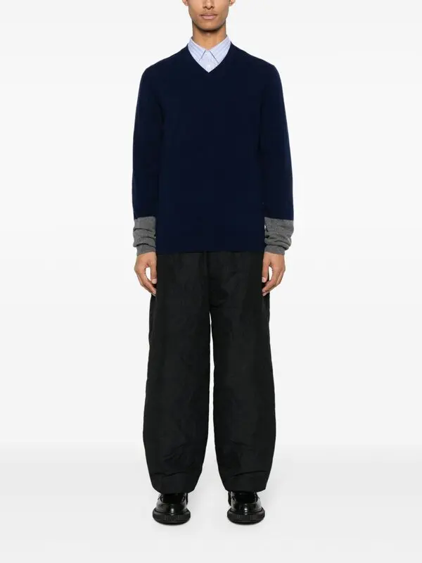 Comme Des Garçons Shirt Forever Colour-block V-neck Sweater