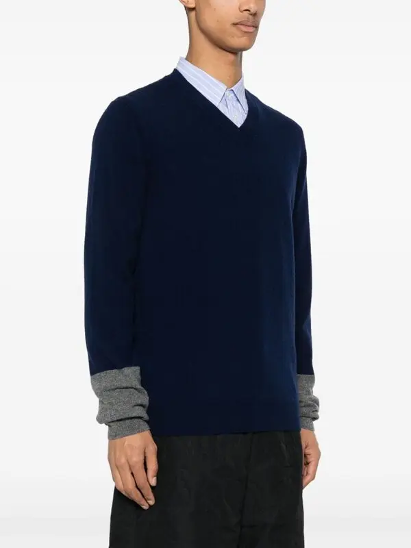 Comme Des Garçons Shirt Forever Colour-block V-neck Sweater