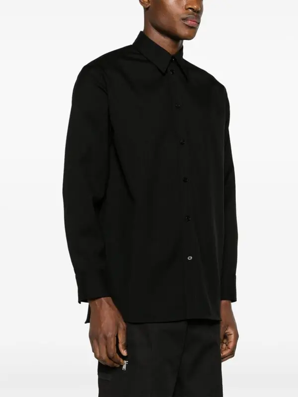 JIL SANDER Long-sleeve Wool Shirt - Black