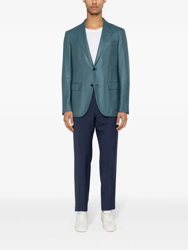Zegna Wool Chino Trousers - Blue