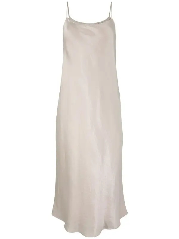 Vince Satin Midi Slip Dress - Neutrals
