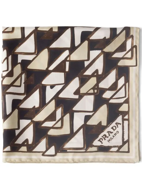 Prada Geometric-print Silk Scarf