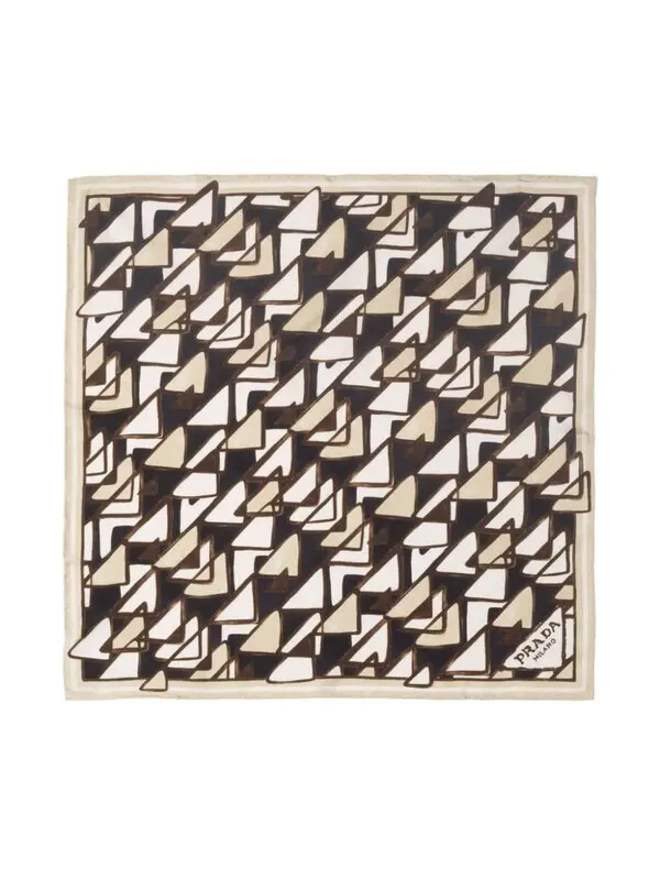 Prada Geometric-print Silk Scarf