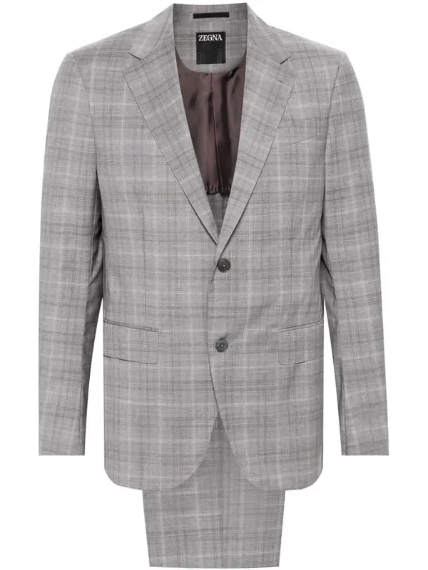 Zegna Checked Single-breasted Suit