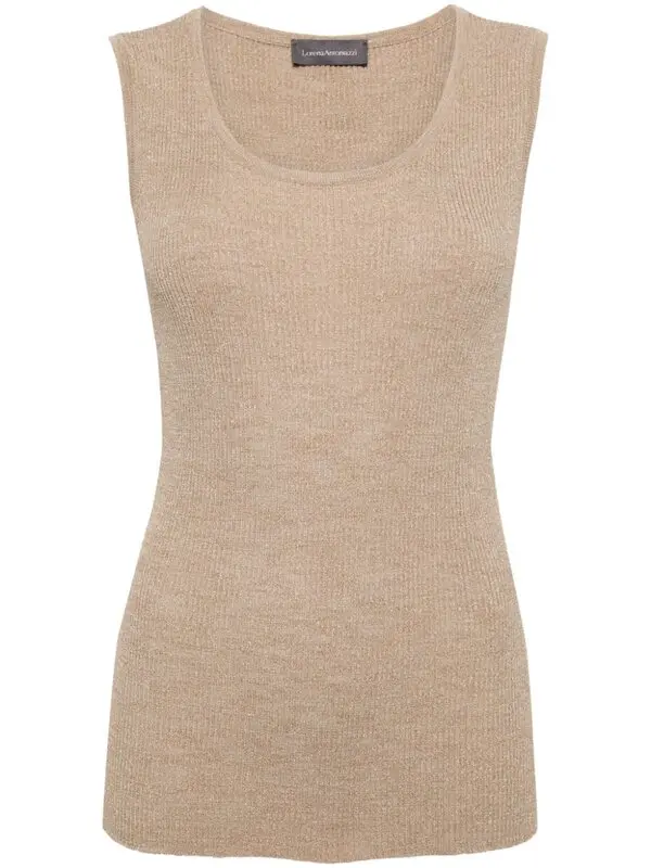 Lorena Antoniazzi Sleeveless Ribbed Knit Top