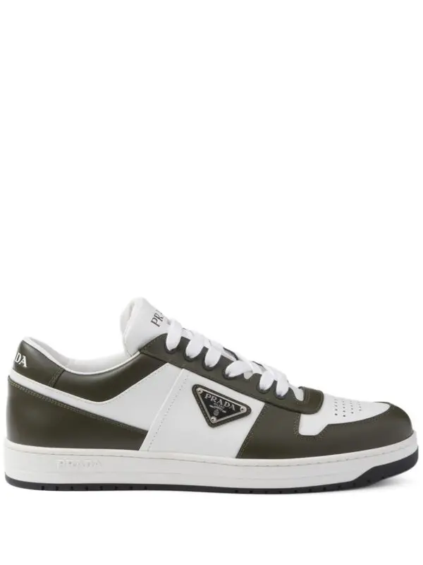 Prada Downtown Leather Sneakers - White