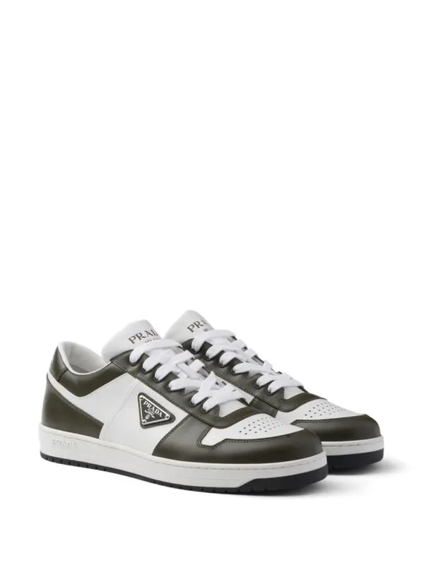 Prada Downtown Leather Sneakers - White