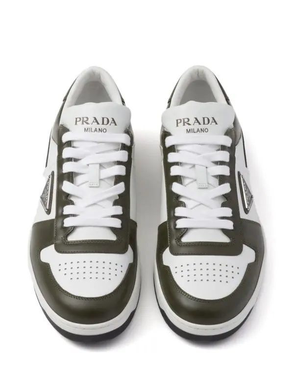 Prada Downtown Leather Sneakers - White