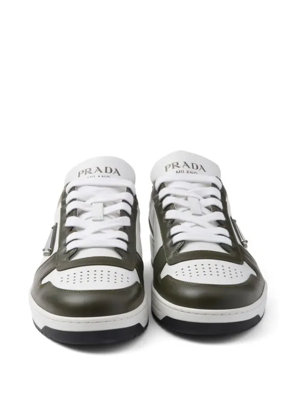 Prada Downtown Leather Sneakers - White