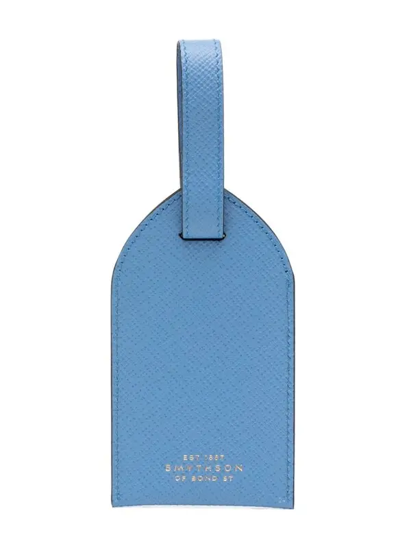 Smythson Logo-stamp Luggage Tag - Blue