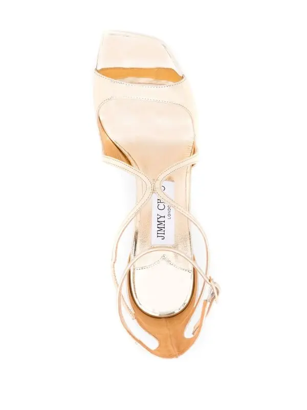 JIMMY CHOO Azia 95mm Leather Metallic Sandals - Gold