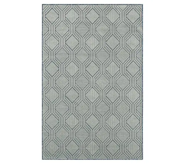 OX BAY TRADING CO. Ox Bay Geometric 5' X 7' Modern Indoor Outdoor Area Rug - One-color