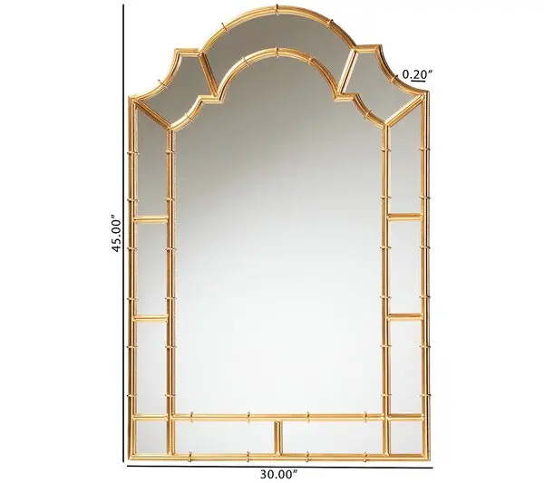 BAXTON STUDIO Bedivere Goldleaf Metal Accent Wa Ll Mirror