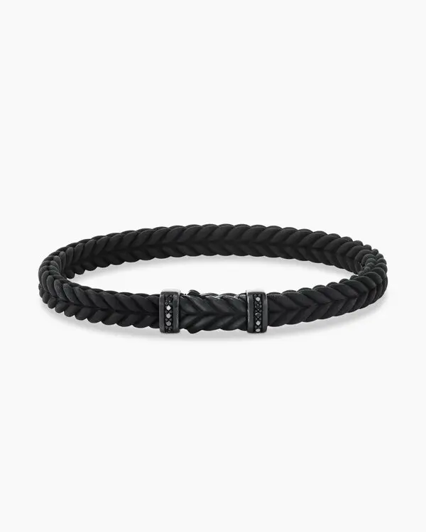 David Yurman Chevron Bracelet - Black Diamond Rubber