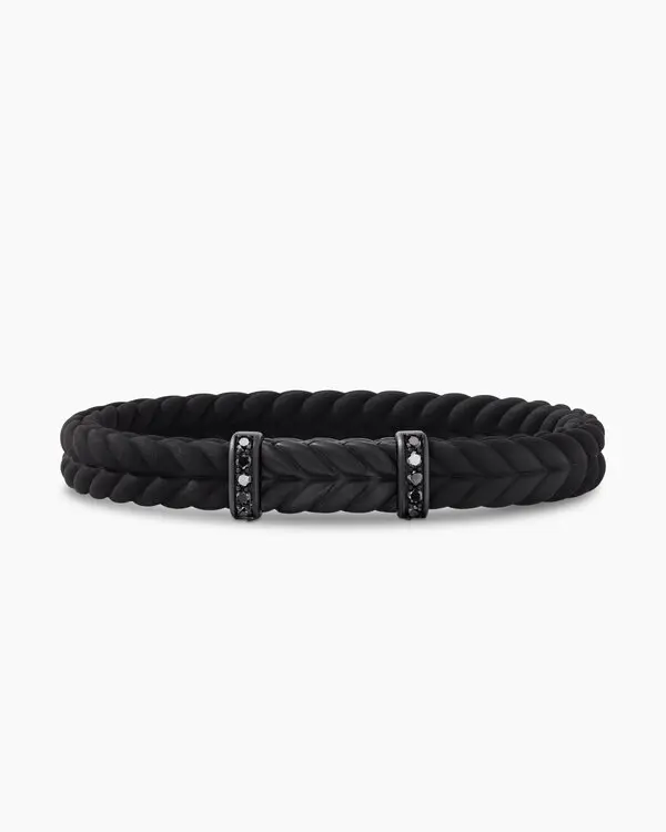 David Yurman Chevron Bracelet - Black Diamond Rubber