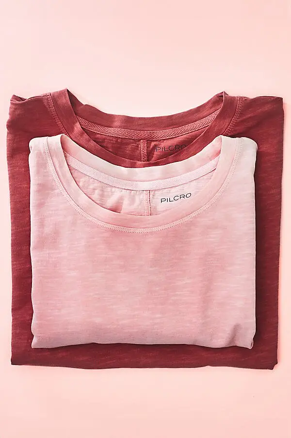 PILCRO Regenerative Cotton Crew-neck T-shirt - Rose