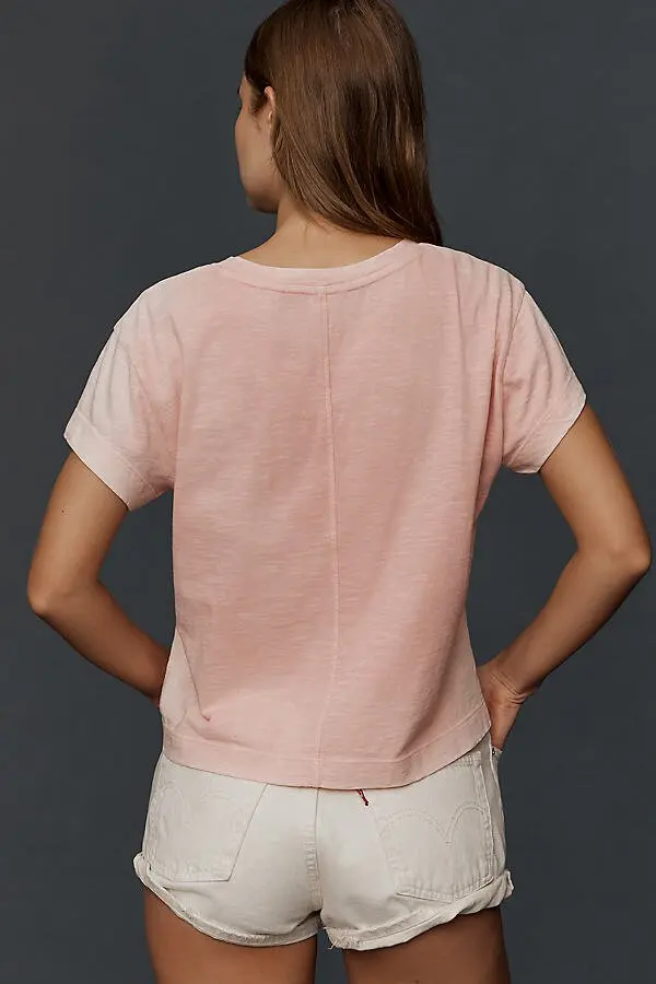 PILCRO Regenerative Cotton Crew-neck T-shirt - Rose