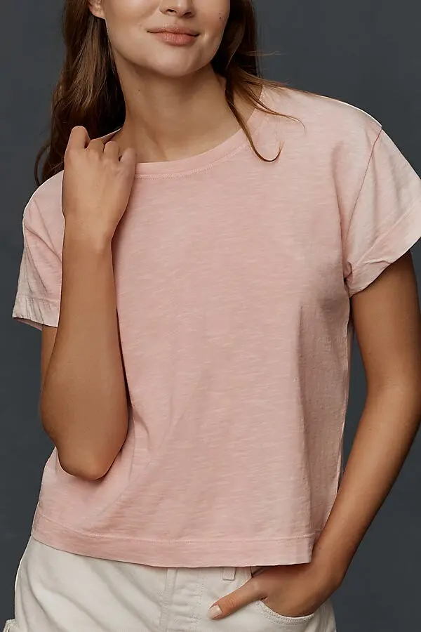PILCRO Regenerative Cotton Crew-neck T-shirt - Rose