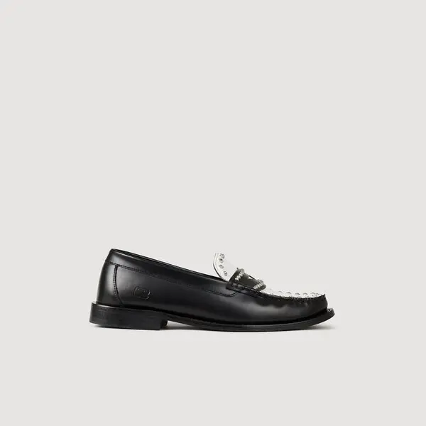 Sandro Two-tone Studded Loafers