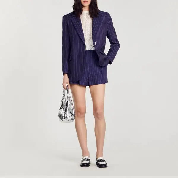 Sandro Pinstriped Suit Jacket