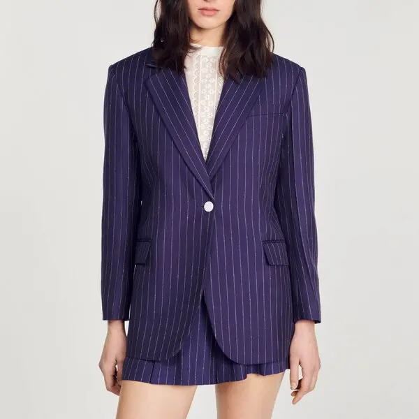 Sandro Pinstriped Suit Jacket