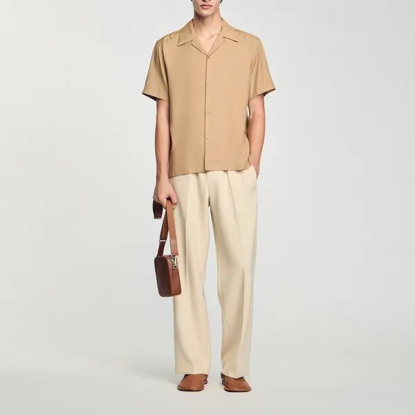 Sandro Shark Collar Shirt - Nut