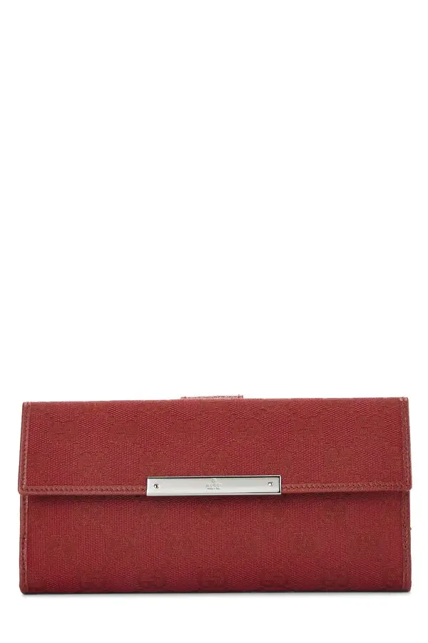 Gucci Original Gg Canvas Continental Wallet - Red