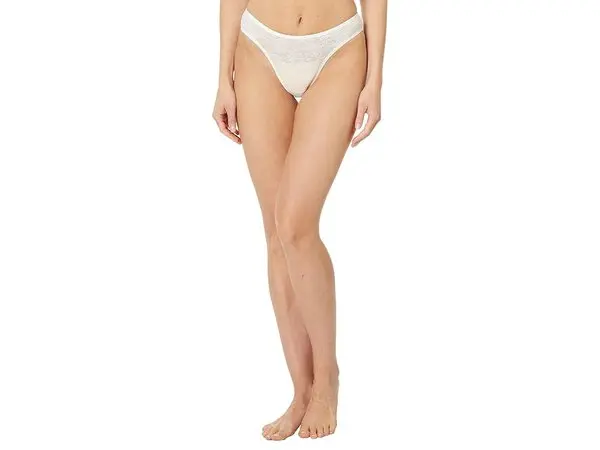 Eberjey Soft Stretch Recycled Lace Bikini Underwear - Bone