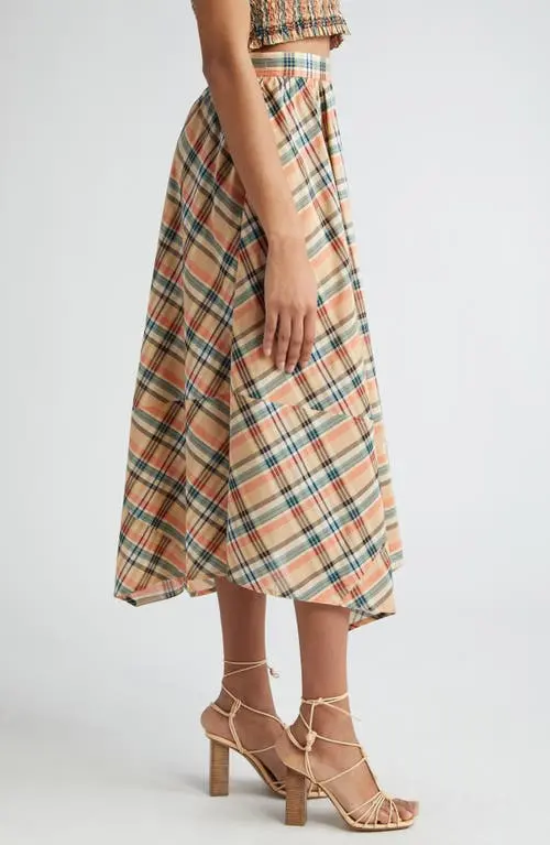 Ulla Johnson Annette Plaid Asymmetric Midi Skirt