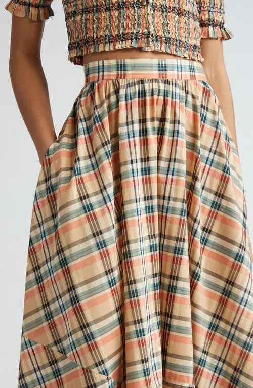 Ulla Johnson Annette Plaid Asymmetric Midi Skirt