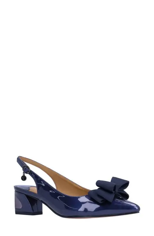 J. Reneé Kimma Slingback Pointed Toe Pumps - Navy