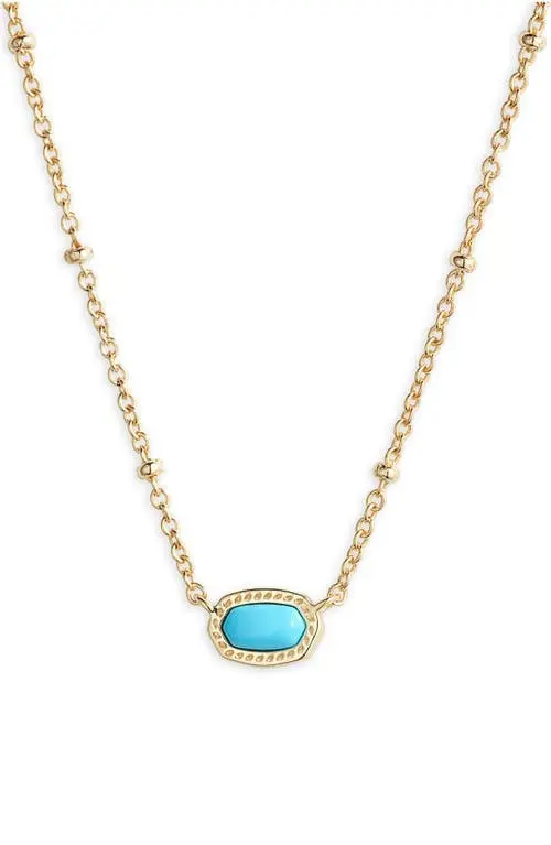 Kendra Scott Elisa Mini Pendant Necklace - Gold Turquoise