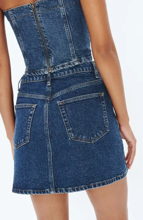 REFORMATION Lydia High Waist Denim Miniskirt - Huron
