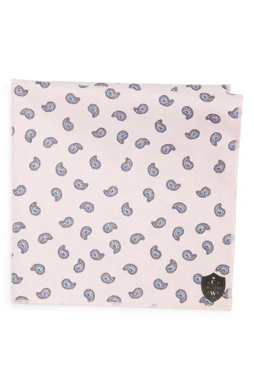 CLIFTON WILSON Paisley Cotton Pocket Square - Pink