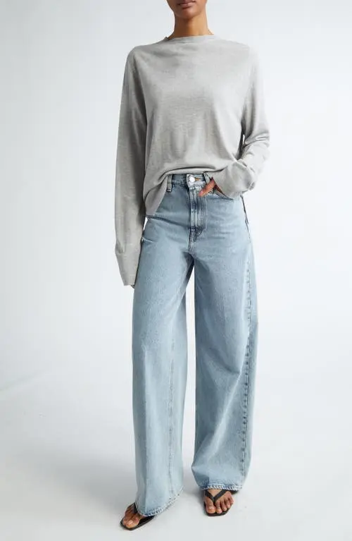 TOTEME Wide Leg Organic Cotton Jeans - Cool Blue