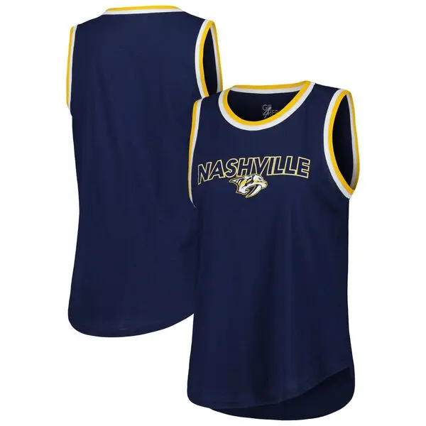 G-III 4HER BY CARL BANKS Nashville Predators Strategy Tank Top - Navy
