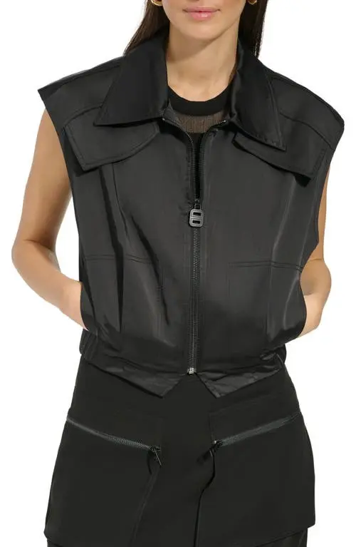 Dkny Satin Zip-up Vest