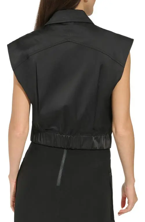 Dkny Satin Zip-up Vest
