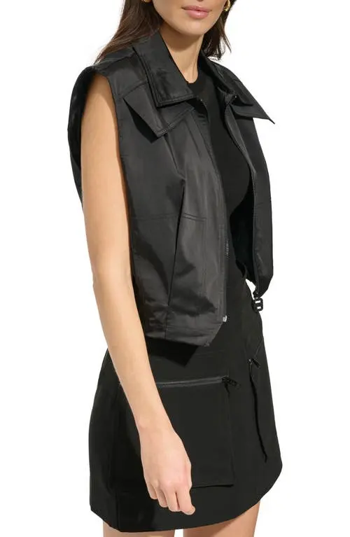 Dkny Satin Zip-up Vest