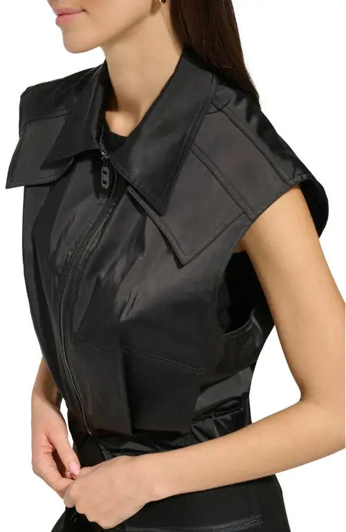 Dkny Satin Zip-up Vest