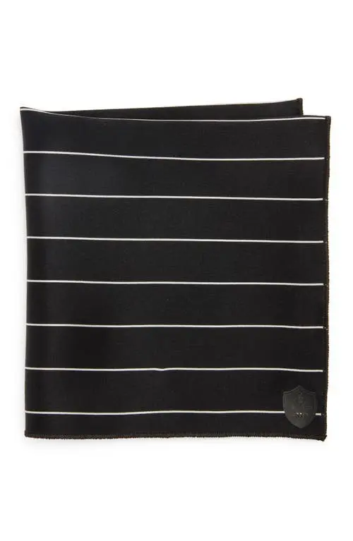 CLIFTON WILSON Pinstripe Silk Pocket Square - Black