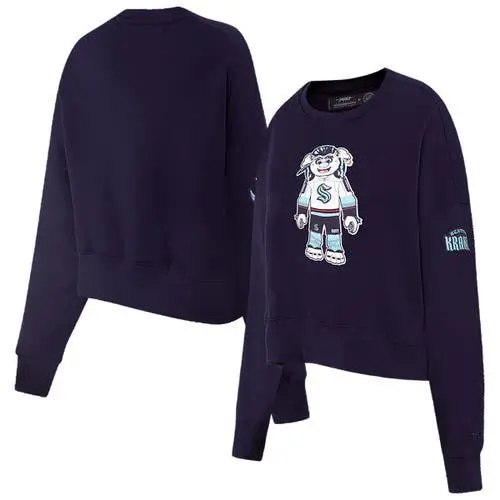 PRO STANDARD Deep Sea Blue Seattle Kraken Mascot Crewneck Pullover Sweatshirt
