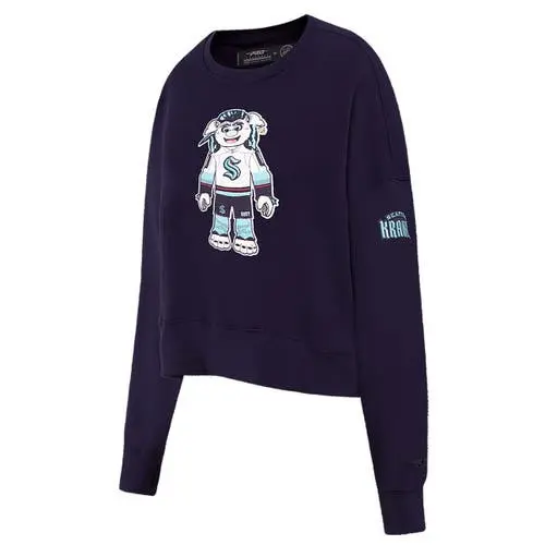 PRO STANDARD Deep Sea Blue Seattle Kraken Mascot Crewneck Pullover Sweatshirt