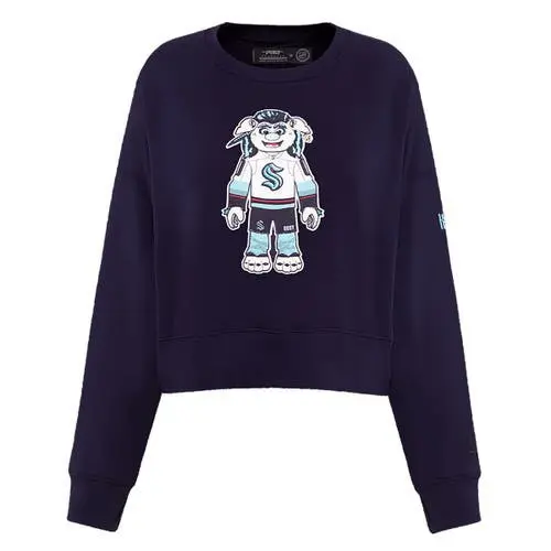PRO STANDARD Deep Sea Blue Seattle Kraken Mascot Crewneck Pullover Sweatshirt