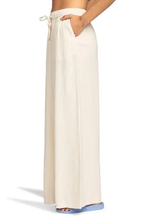 Roxy Wide Leg Linen Blend Drawstring Pants