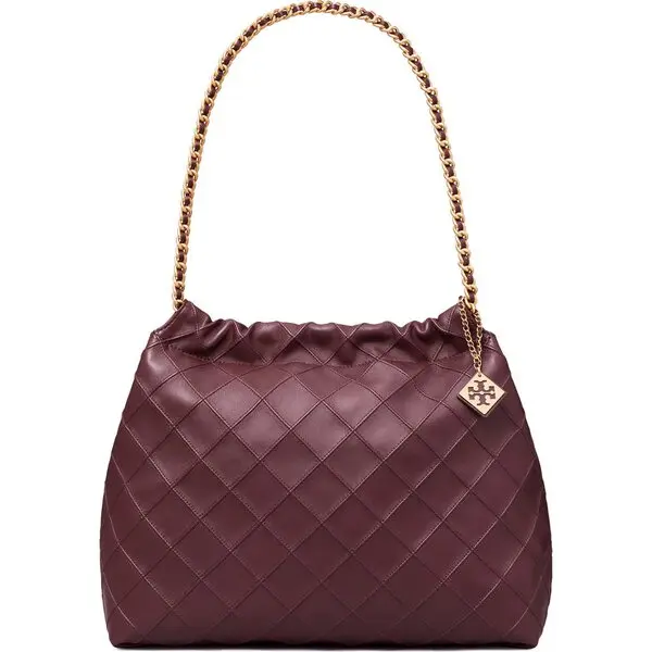 Tory Burch Fleming Soft Quilted Leather Hobo Bag - Albarossa