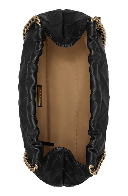 Tory Burch Fleming Soft Quilted Leather Hobo Bag - Black