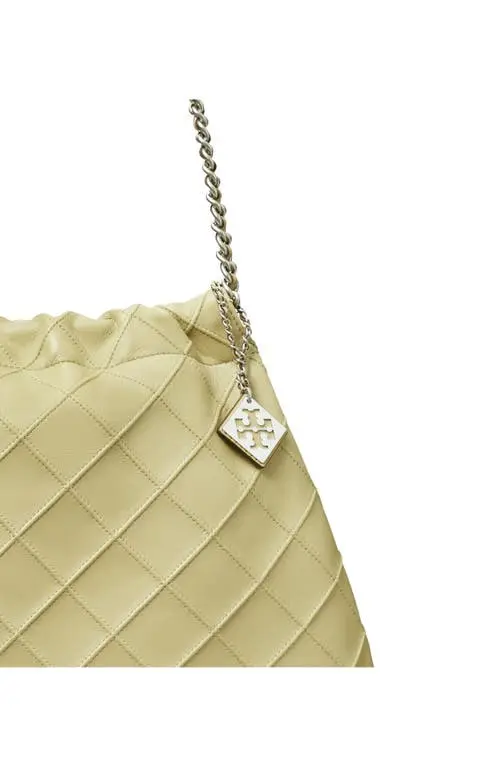 Tory Burch Fleming Soft Quilted Leather Hobo Bag - Olive Sprig