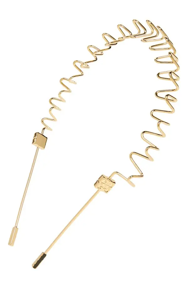 Givenchy 4G Gold Metal Headband ✨ Givenchy 4g Logo Zigzag Headband - Golden Yellow | Editorialist main image 3