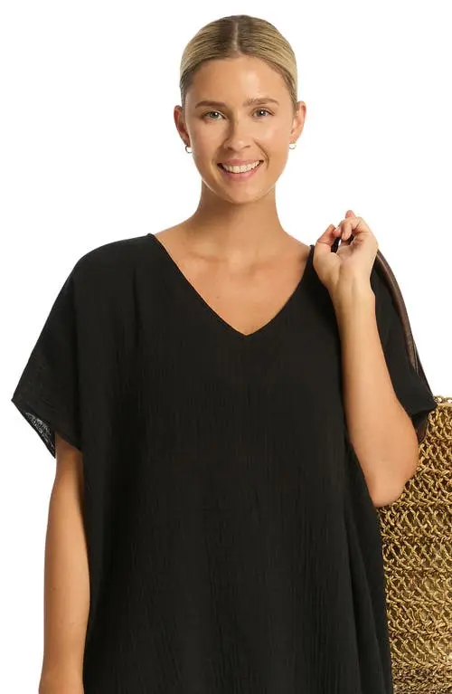 SEA LEVEL Sunset Fringe Cotton Cover-up Caftan